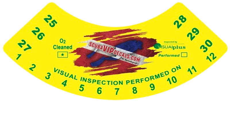 Scuba Tank Visual Inspection Stickers Neck Styled Decals