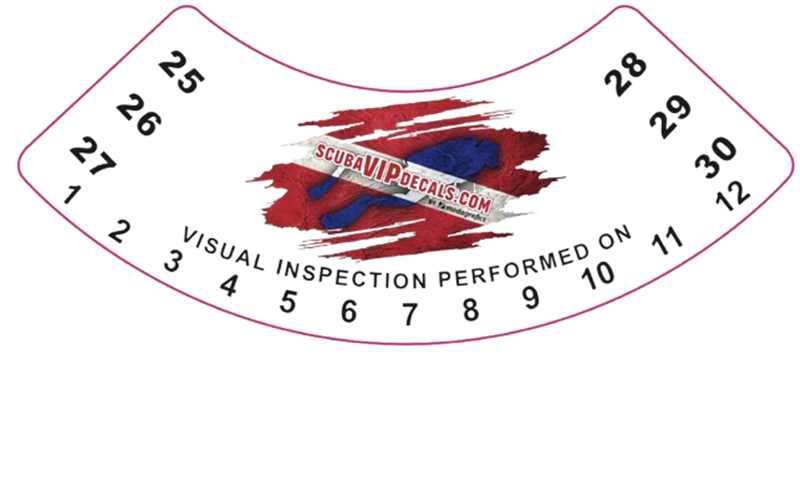 Scuba Tank Visual Inspection Stickers - Neck-Styled Decals